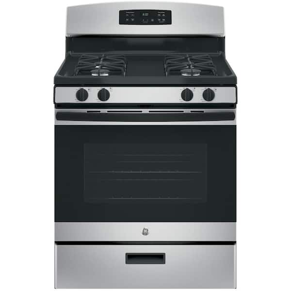 GE 30 in. 4.8 cu. ft. Free-Standing Gas Range in Silver JGBS60GLKSA ...