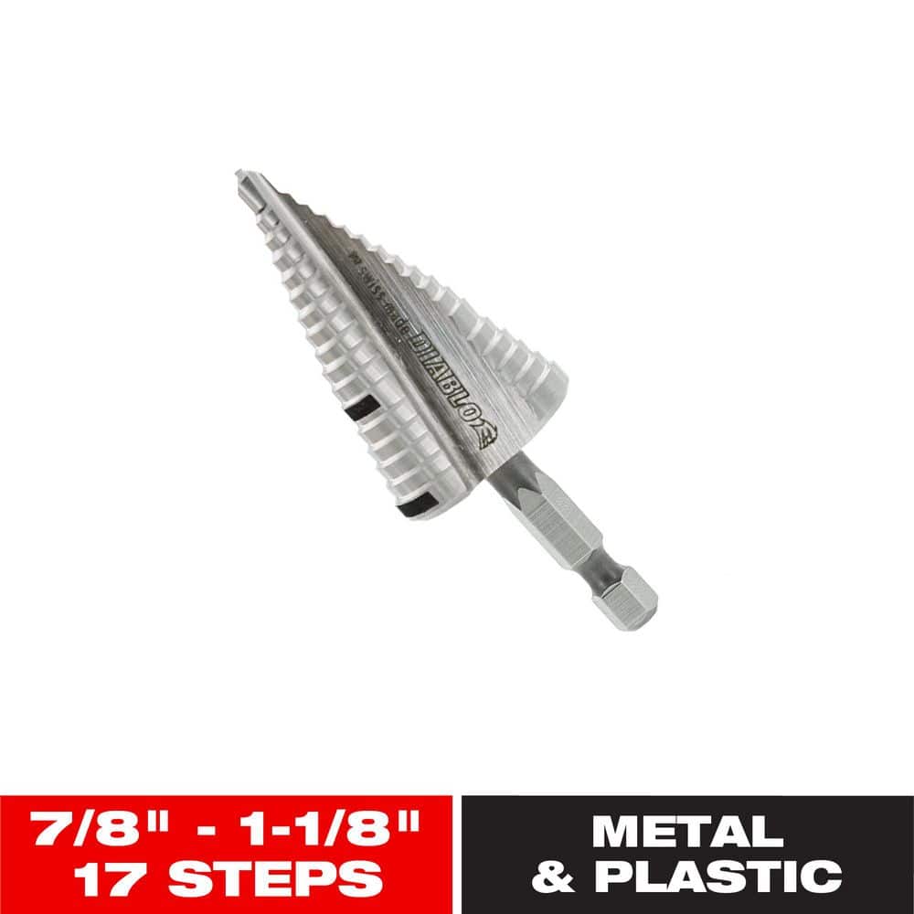 DIABLO 7/8 in. to 1-1/8 in. Impact Step Drill Bit (17-Steps) DSD1125S17 ...