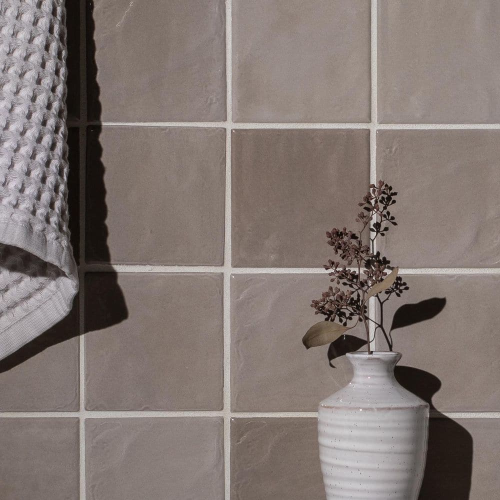 CRUZ BAY STUDIO Harvest 4 in. x 4 in. Porcini Gloss Glazed Ceramic Wall ...