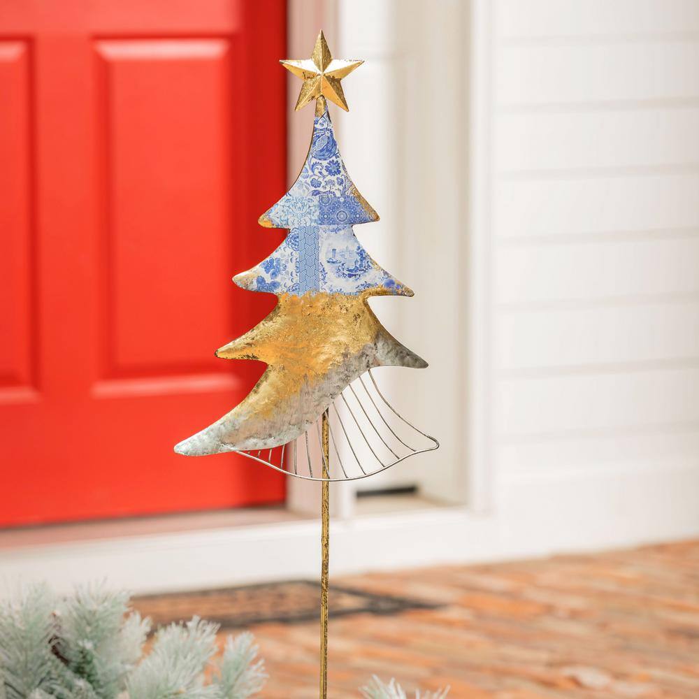 Evergreen Enterprises 39 in. Metal Christmas Tree With Star Garden ...