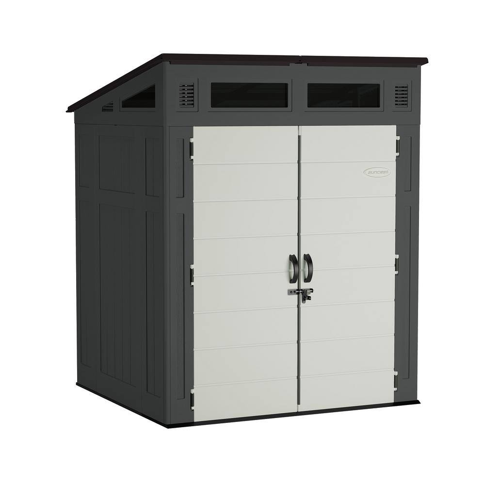 Suncast Modernist X Plastic Vertical Storage Shed With Floor Kit