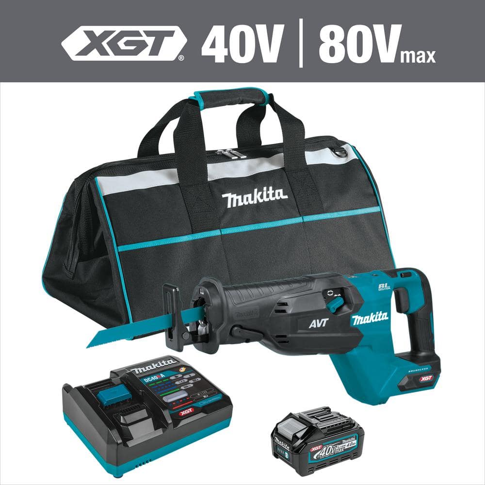 Makita 40V max XGT Brushless Cordless AVT Orbital Recipro Saw Kit, 4.0Ah GRJ02M1 - The Home Depot