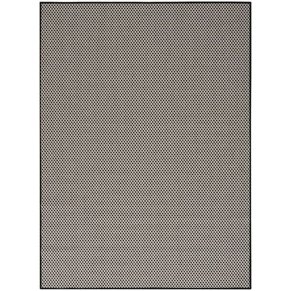 Nourison Courtyard Black White 6 ft. x 9 ft. All-Over Design ...