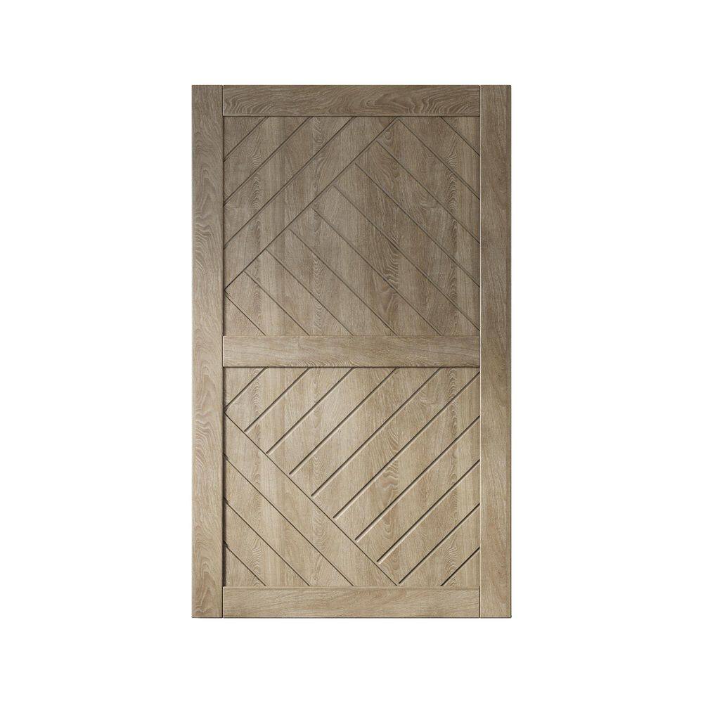 HOMACER HT 48 in. x 80 in. C-Panel Solid Core Classic Gray Geometric ...