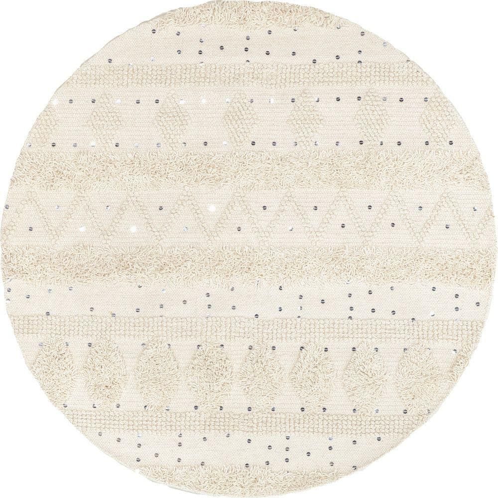 RUGS USA Chandy Textured Wool Cream 8 ft. Indoor Area Rug SESQ01A-R808 ...