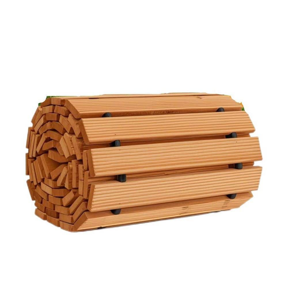 OGETFUUR 8 in. Wooden Garden Pathway, Outdoor Roll Out Cedar Straight ...