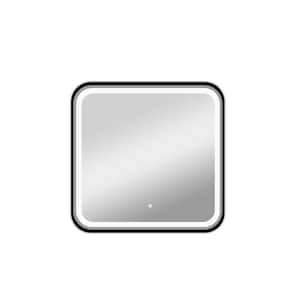 WELLFOR 28 in. W x 32 in. H Rectangular Wood Framed Beleved Wall ...