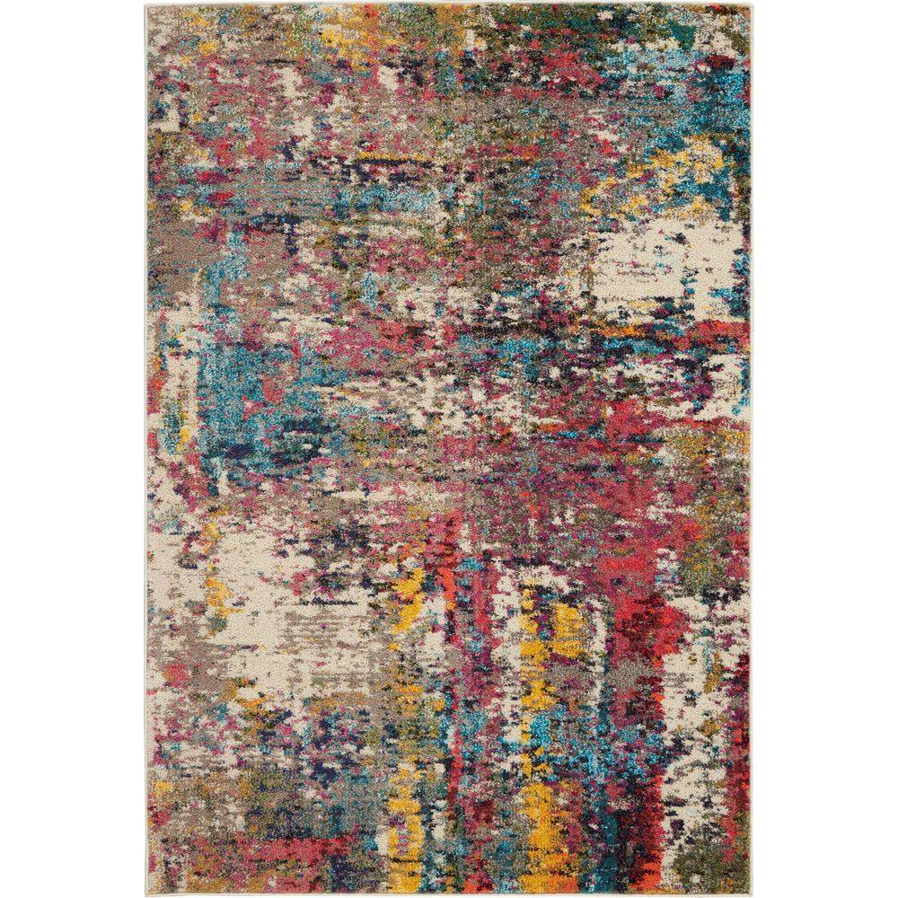 Nourison Celestial Sunset Multicolor 4 ft. x 6 ft. Abstract Bohemian ...