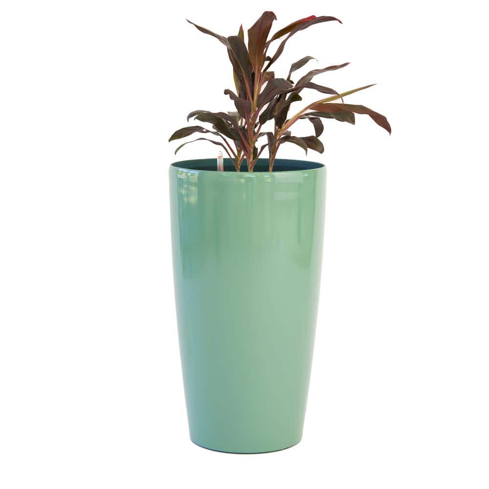 XBRAND 21" H Turquoise Plastic Self Watering Indoor Outdoor Tall Round ...
