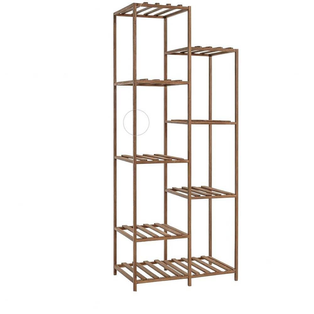 Wood Plant Stand Indoor (23.6 in. H x 54. 5 in. H) Tall Plant Shelf ...