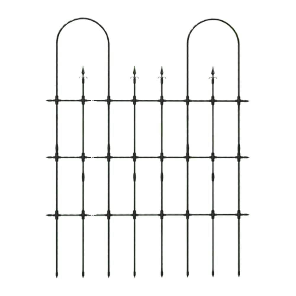 Oyezvary 73 in. Metal Garden Rose Arch Trellis with PE-Coated Support ...