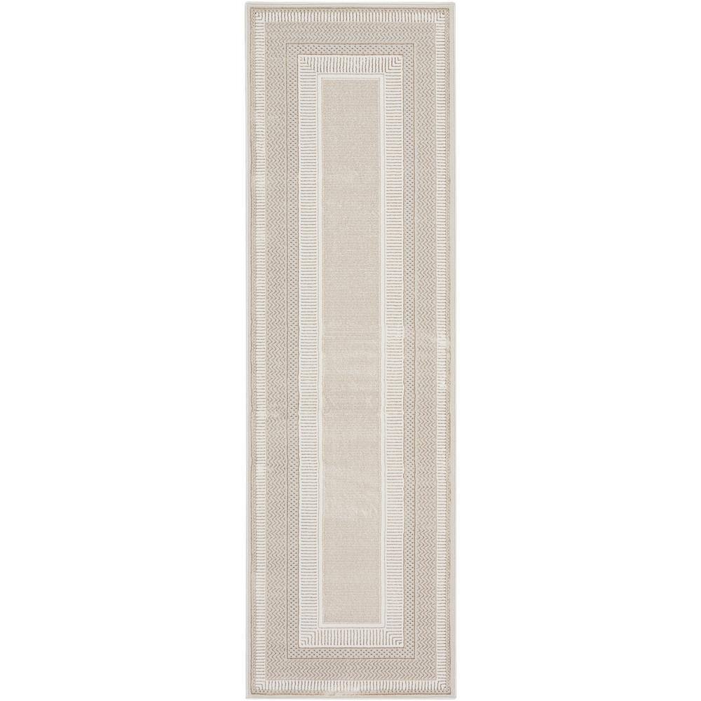 Nourison Glam Ivory 2 ft. x 8 ft. Geometric Contemporary Kitchen Runner ...