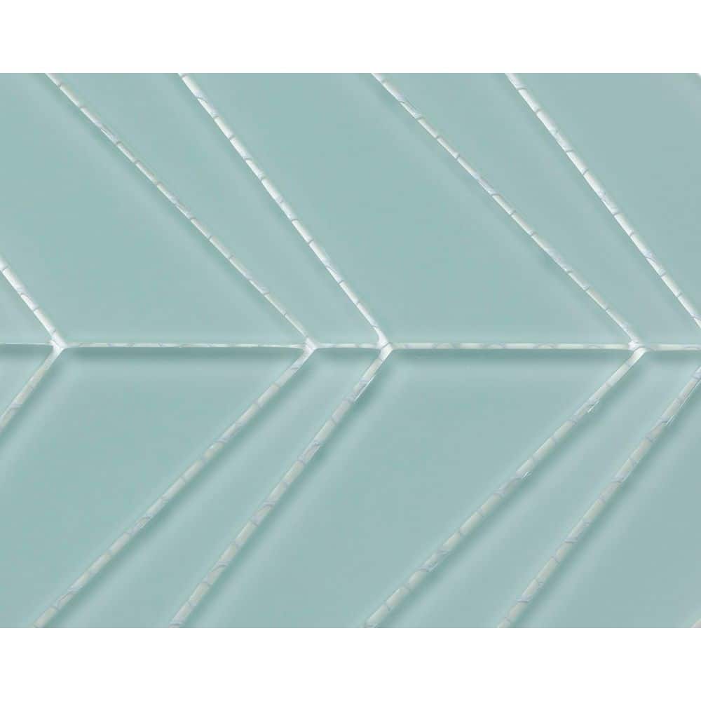 TILE CONNECTION Palms Breeze Matte 4 in. x 6 in. Geometric Glass Mosaic ...