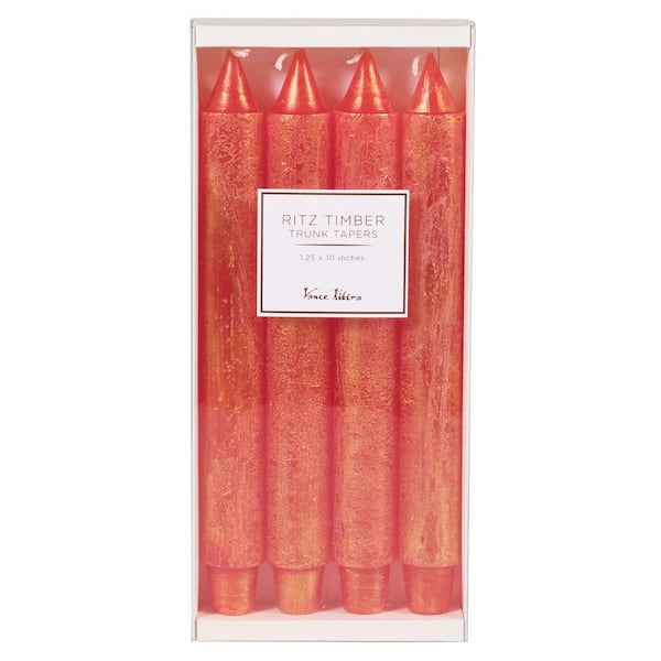 Vance Kitira 10" Red Ritz Timber Taper Candles - Set of 4 RT125RD - The ...