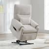 Spruce & Spring Crius Cream Fabric Lift Assist Power Recliner with ...