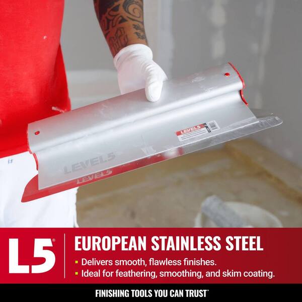 Drywall Tattoos Skimming Knife 16 In. Stainless Steel Blade Joint
