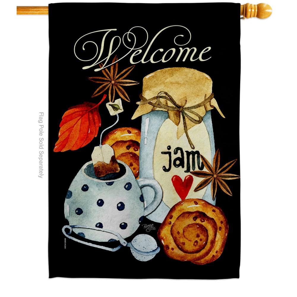 Breeze Decor 28 in. x 40 in. Sweet Teatime Coffee Tea House Flag Double ...