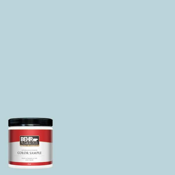 BEHR PREMIUM PLUS 8 oz. #510E-2 Rhythmic Blue Flat Interior/Exterior ...