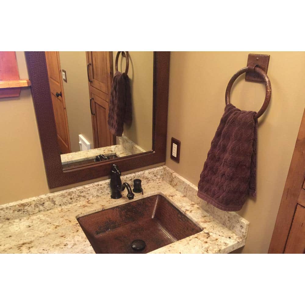 Premier Copper Products 7 in. Hand Hammered Copper Towel Ring in Oil ...