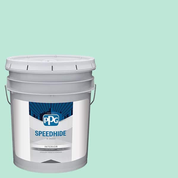 SPEEDHIDE 5 gal. PPG1229-2 Wintergreen Mint Ultra Flat Interior Paint ...