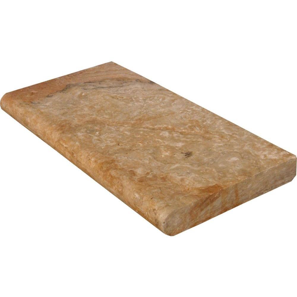 MSI Porcini 2 in. x 16 in. x 24 in. Brushed Travertine Pool Coping (2. ...