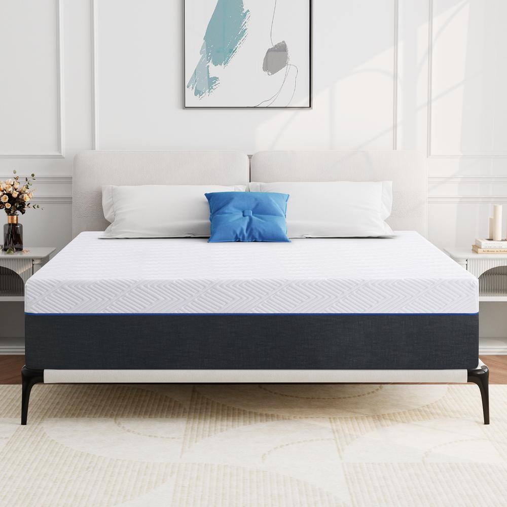 Ofanext 8 in. Medium Memory Tight Top Queen Mattress, Mattress in a box ...