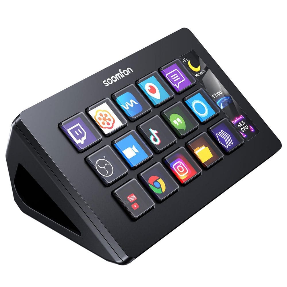 BIBIVIS Stream Controller with 15-LCD Macro Keys, Stream Control Deck ...