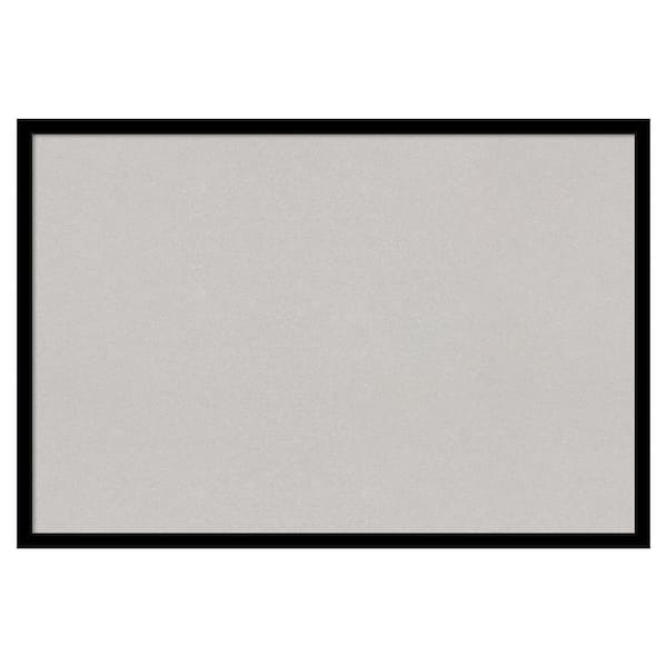 Amanti Art Jet Black Framed Grey Corkboard 37 in. x 25 in Bulletin ...