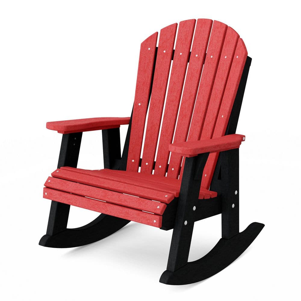Wildridge Heritage Cardinal Red and Black Plastic Adirondack Outdoor ...