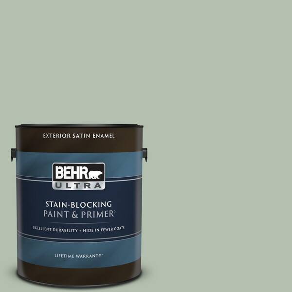 BEHR ULTRA 1 gal. #N400-3 Flagstaff Green Satin Enamel Exterior Paint ...
