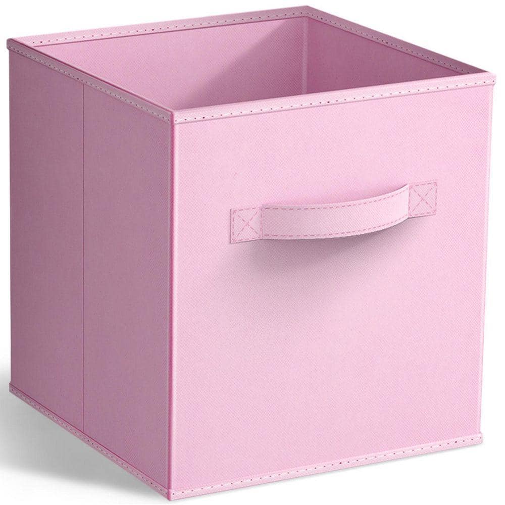 Sorbus Foldable Storage Cubes with Handles, Pink 10.5 in x 11 in Fabric ...