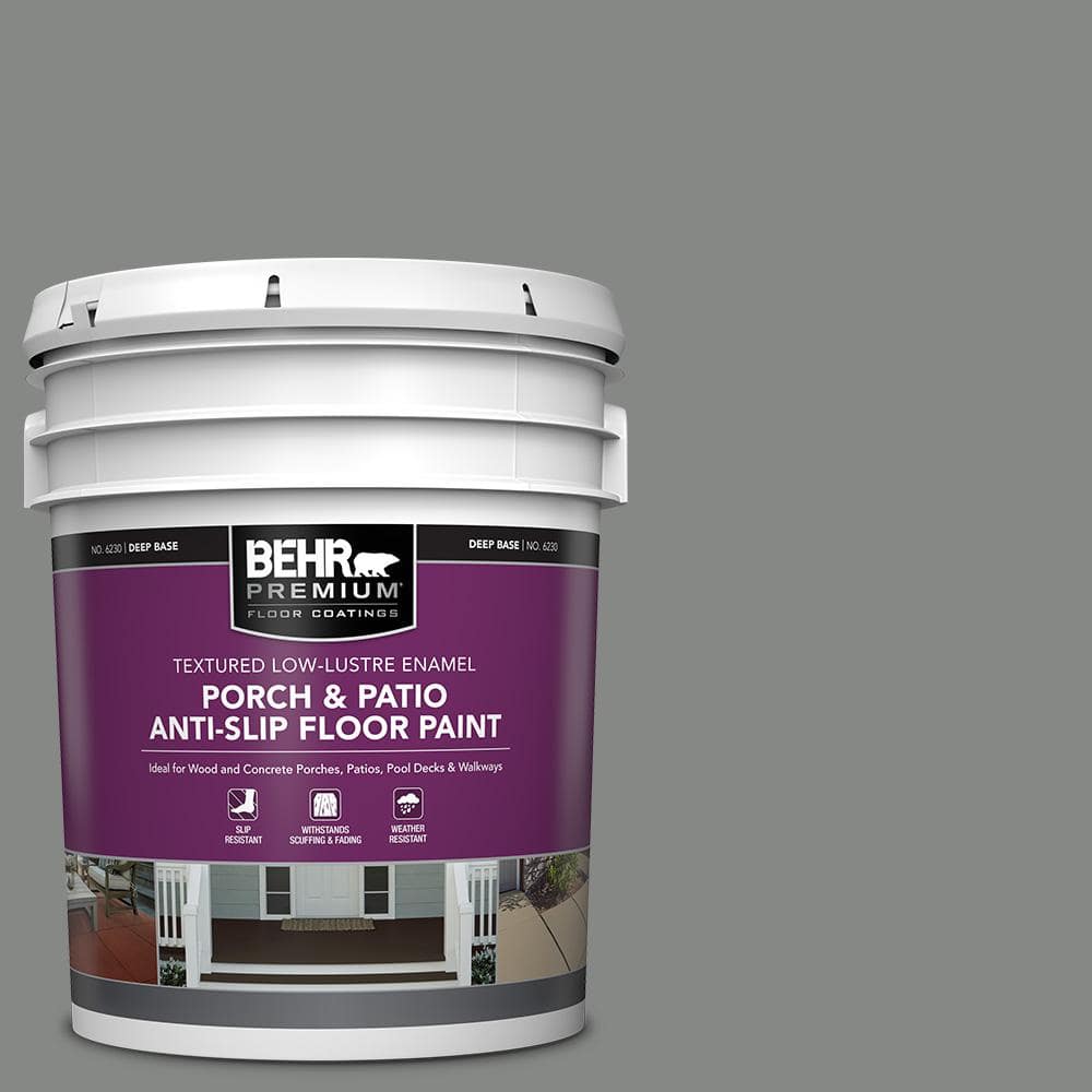 BEHR PREMIUM 5 gal. #PPU25-17 Euro Gray Textured Low-Lustre Enamel ...