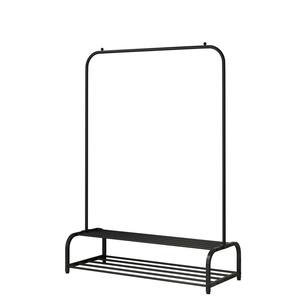 IRIS USA, Inc. Black Metal Garment Rack with Metal Mesh Shelves 39.60 ...