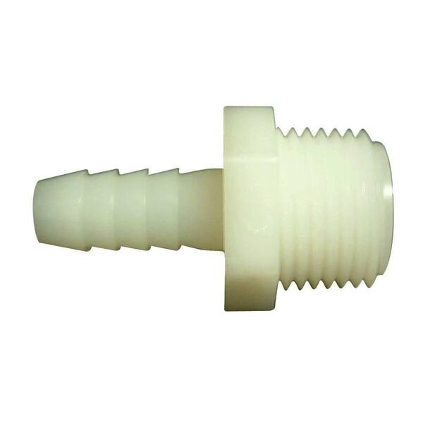 Everbilt 1/2 in. x 3/8 in. Plastic Barb x MIP Adapter 904-41201699 ...