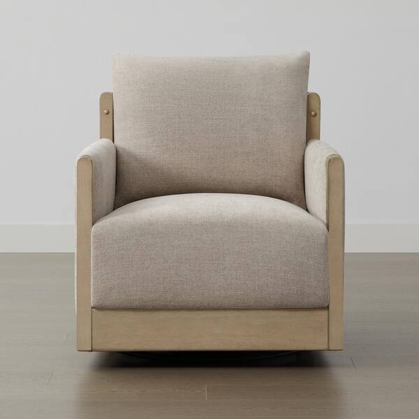 SPRUCE SPRING Milo Khaki Modern Fabric Accent Chair with Grey Solid Wood Frame Armchair for Livingroom or Bedroom SSAC72905 G0402110 grey