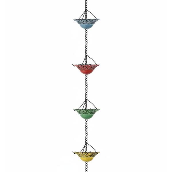 8.5 ft. long Rain Chains Decorative Garden Rain Cups AVWPYL - The Home ...