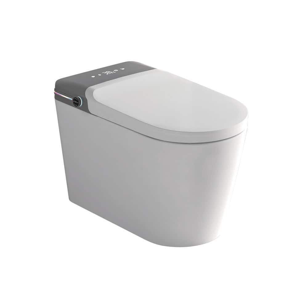 1-Piece 1.32 GPF Single Flush Auto Open/Heated Smart Bidet Toilet in ...