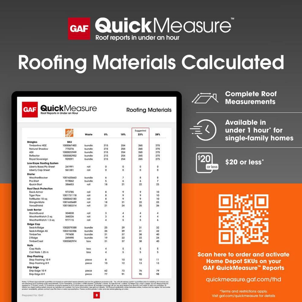 GAF GAF QuickMeasure Reports 456123 - The Home Depot