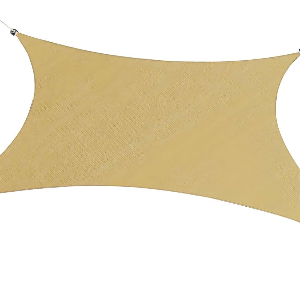 Primehome 8 ft. x 12 ft. Sun Shade Sail Sand Curved Outdoor Shade Cover ...