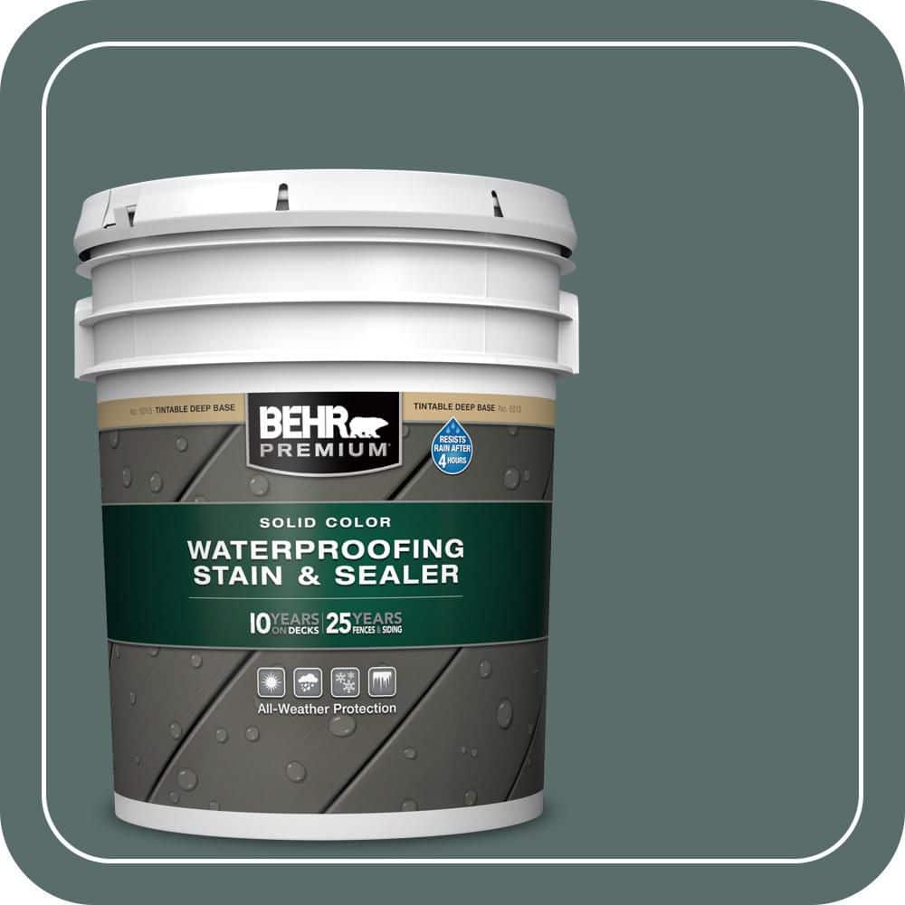 BEHR PREMIUM 5 Gal. #N430-6A Hidden Gem Solid Color Waterproofing ...