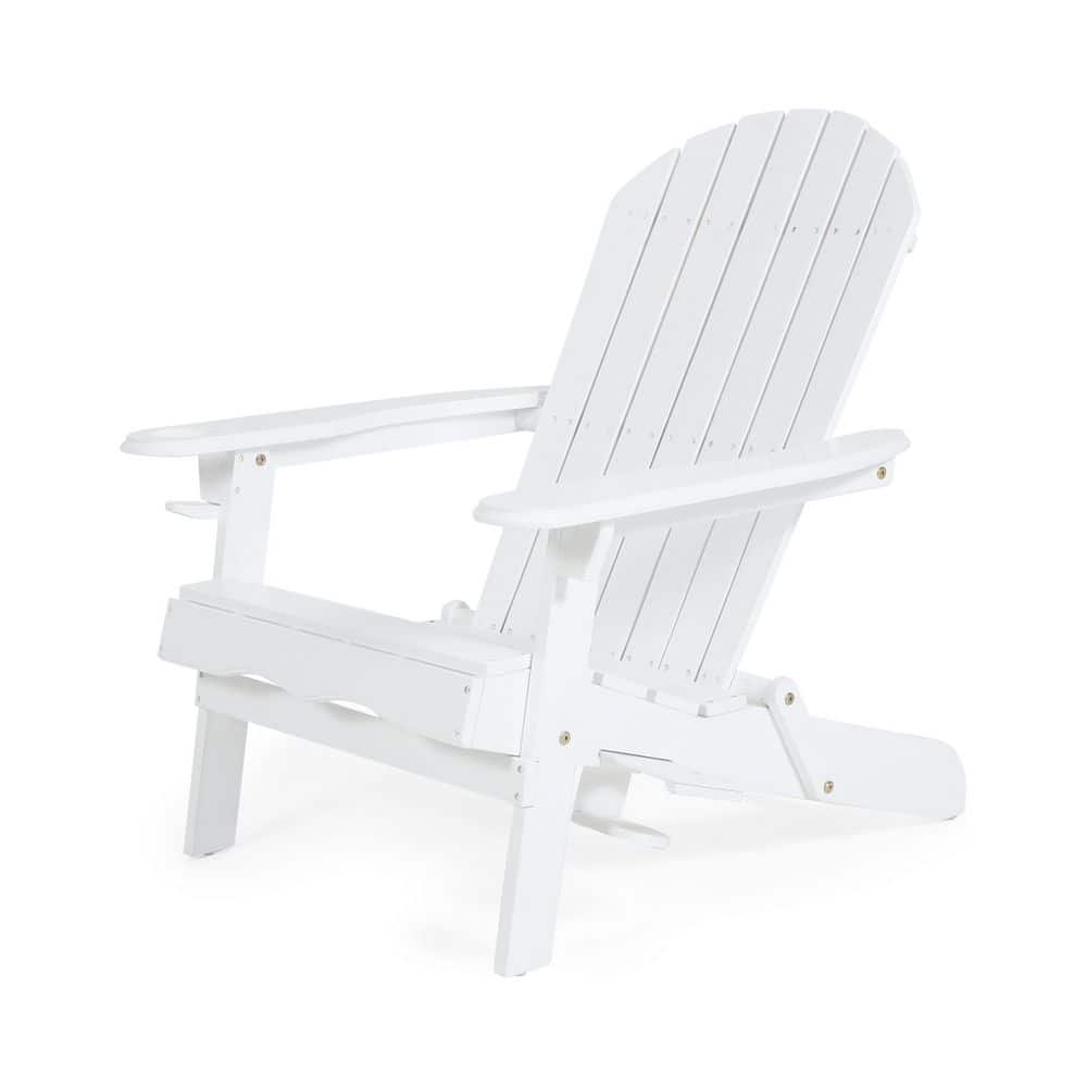 Outdoor White Wood Patio Adirondack Chair BFDATENUM1066 - The Home Depot