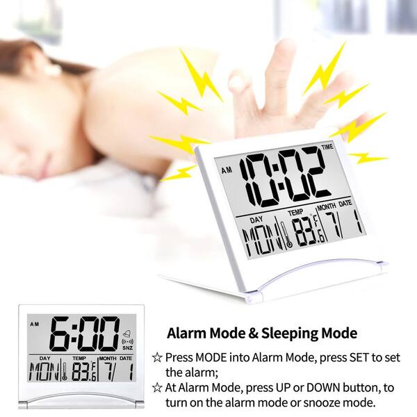 Buy Digital Travel Alarm Clock - Foldable Calendar & Temperature ...