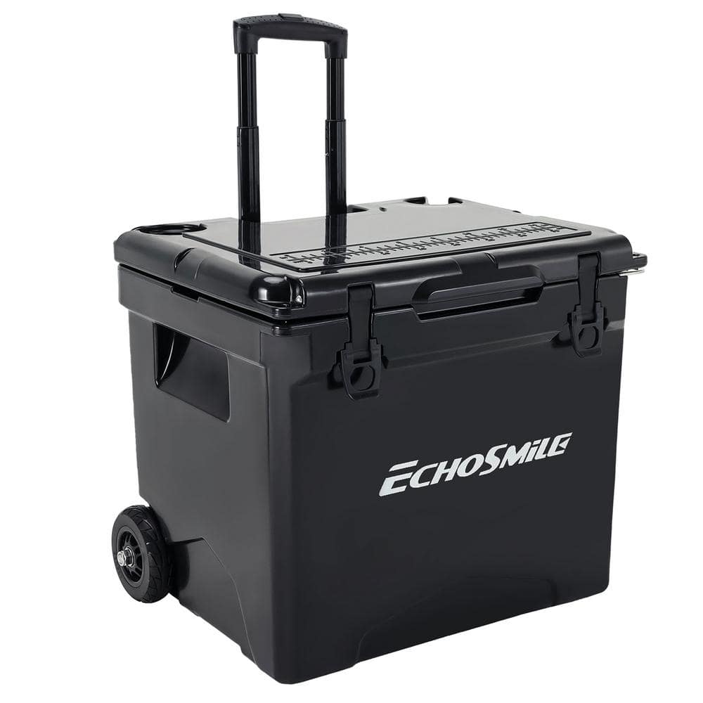 Tunearary 45 qt. Outdoor Black Insulated Box Cooler with Stretch Lock ...