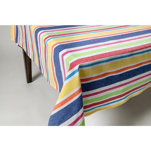 Lintex Festival Stripe 70" Round 100% Cotton Tablecloth 471322 - The ...