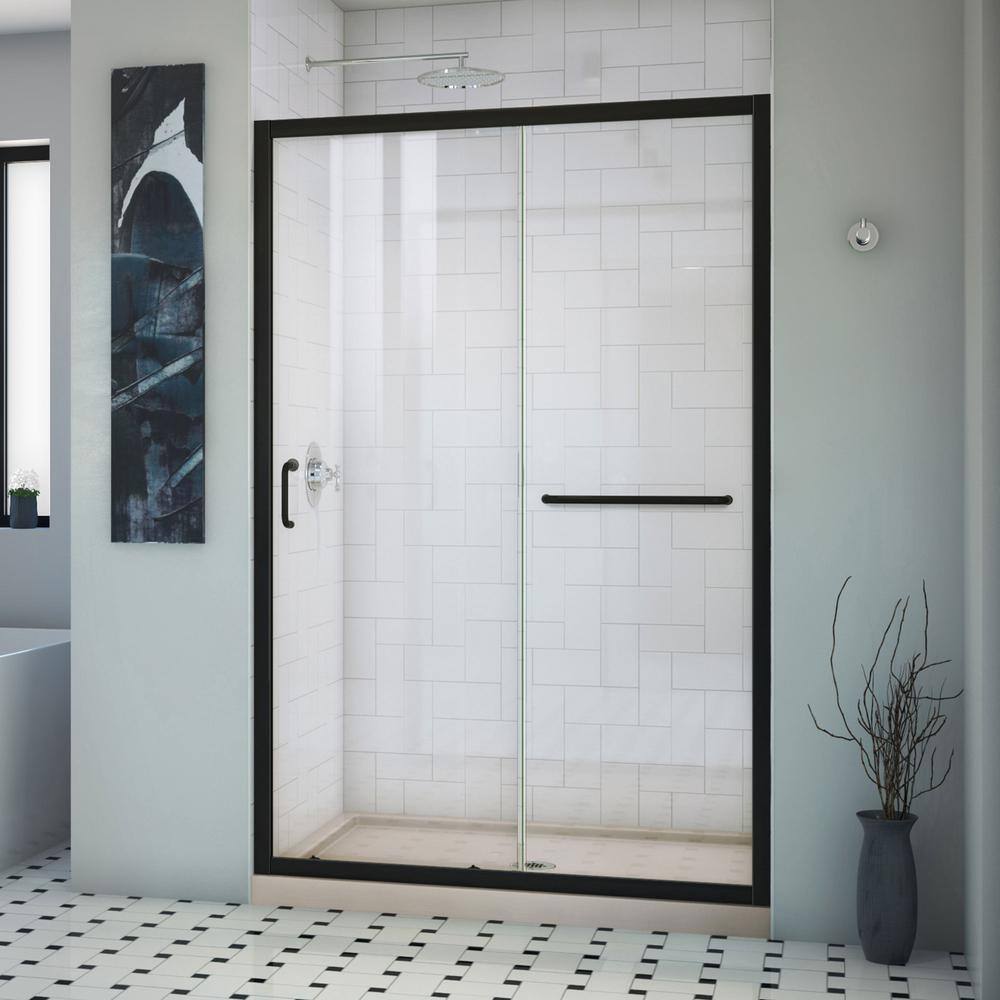DreamLine Infinity-Z 48 in. W x 74-3/4 in. H Sliding Semi-Frameless ...