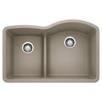 Blanco DIAMOND 32 in. Undermount Double Bowl Coal Black Granite ...