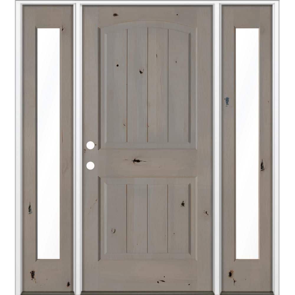 Krosswood Doors 60 in. x 80 in. Knotty Alder Arch Right-Hand/Inswing ...