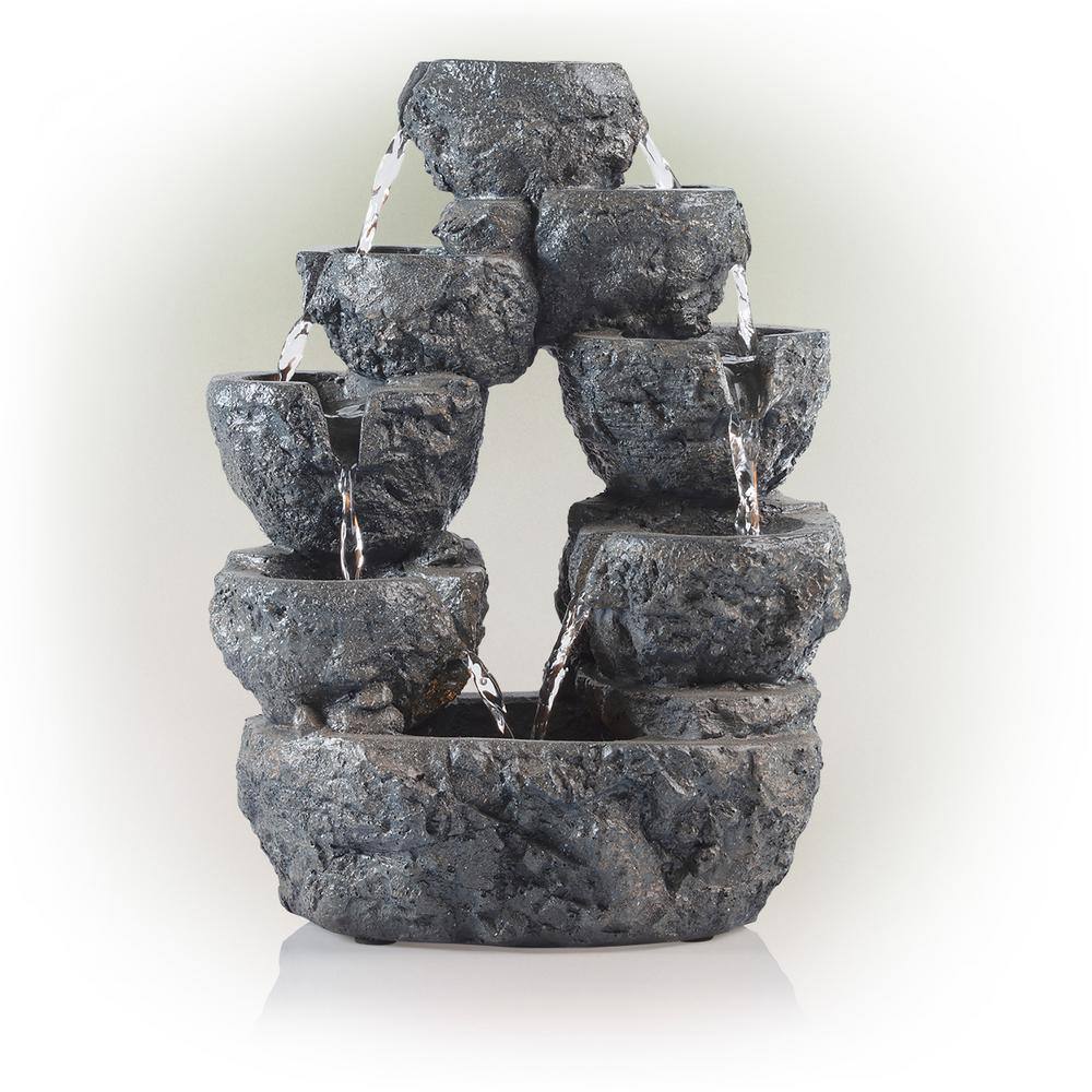 Alpine Corporation 14 in. Tall Tabletop 5-Tier Cascading Waterfall ...