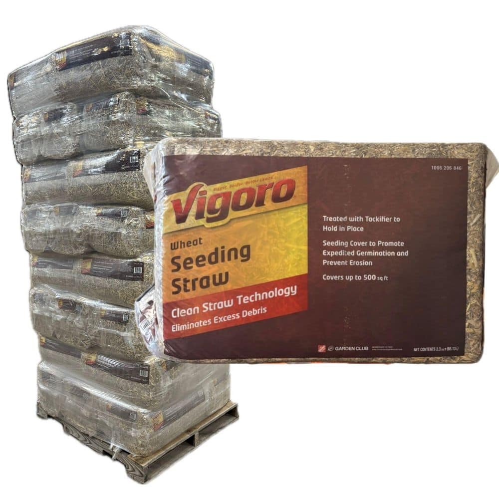 Vigoro 17,500 sq. ft. Bagged Wheat Seeding Straw Mulch Pallet, 35-Count ...