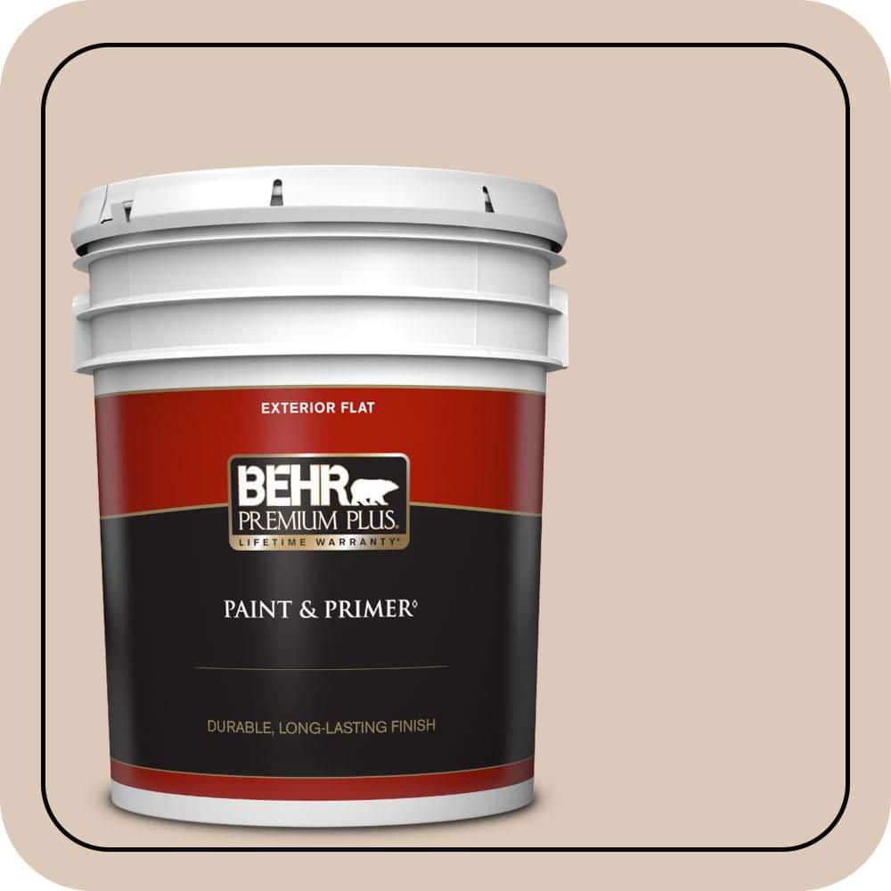 BEHR PREMIUM PLUS 5 gal. #MQ3-09 Loft Light Flat Exterior Paint ...